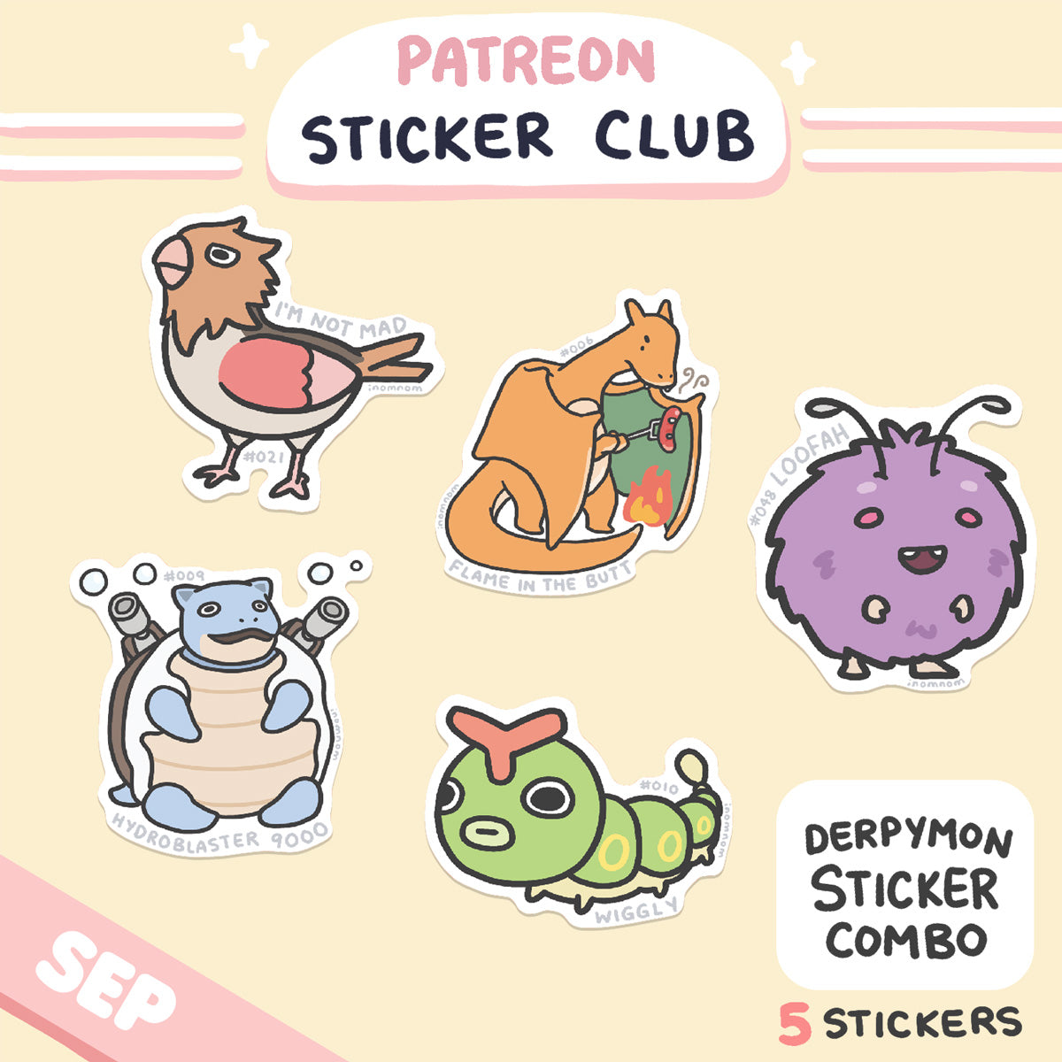 inomnom - September 2023 Derpymon Sticker Rewards