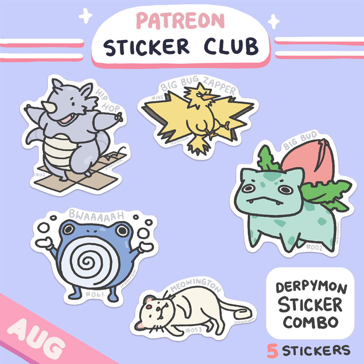 inomnom - August 2024 Derpymon Sticker Rewards