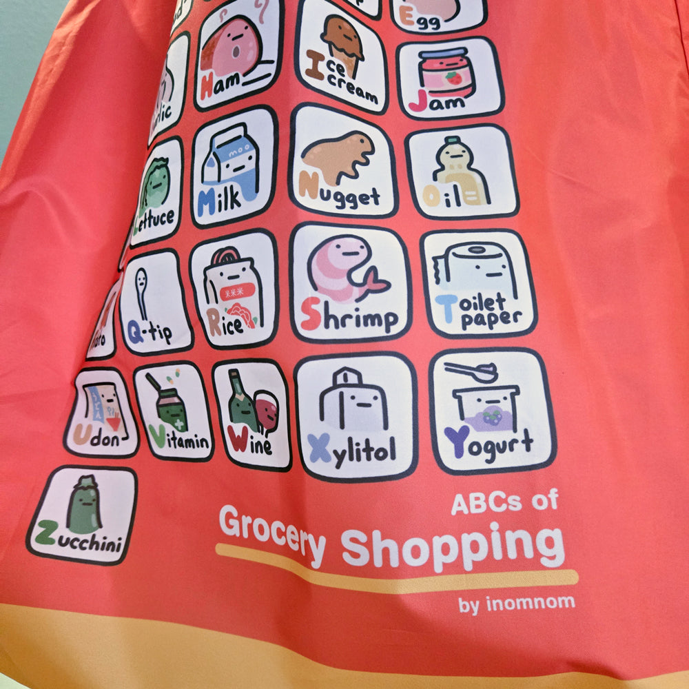 ABCs of Grocery Shopping Foldable Tote Bag – inomnom